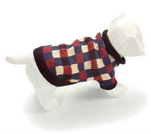 Checkered Plaid Dog Sweater-Bloomingtails Dog Boutique